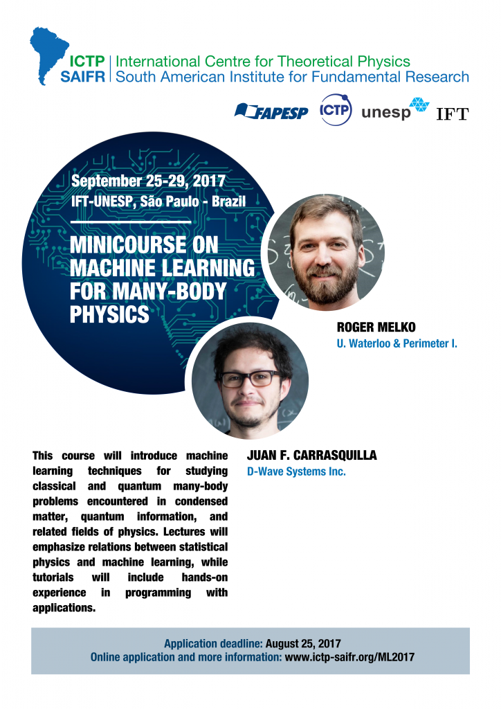 ICTP – SAIFR » Minicourse on Machine Learning for Many-Body Physics