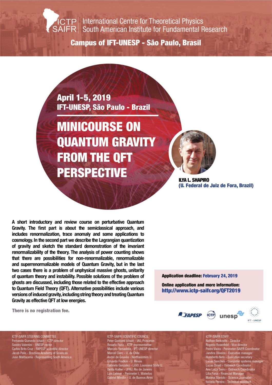 ICTP – SAIFR » Minicourse on Quantum Gravity from the QFT perspective