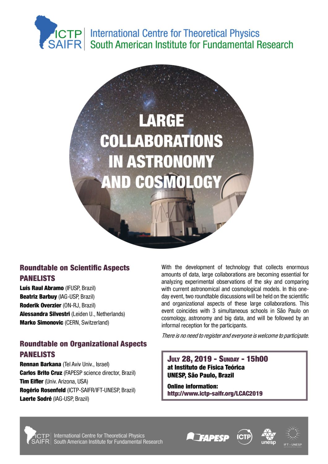 ICTP – SAIFR » Large Collaborations in Astronomy and Cosmology