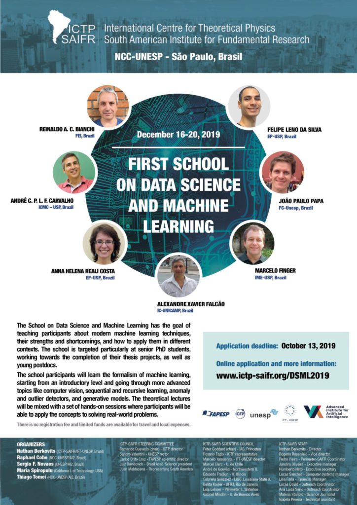 ICTP – SAIFR » First School on Data Science and Machine Learning