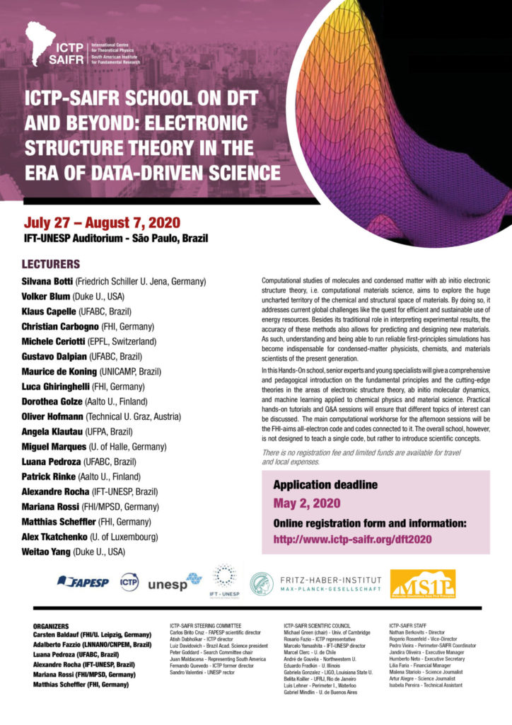 ICTP – SAIFR » School on DFT and Beyond: Electronic Structure Theory in ...