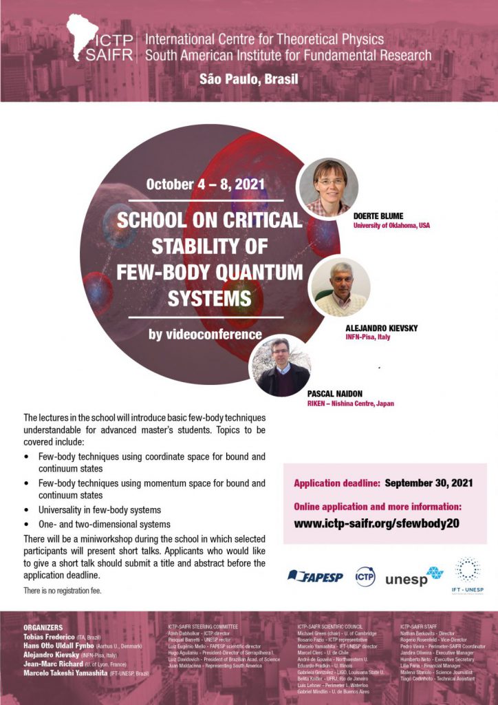 ICTP – SAIFR » School on Critical Stability of Few-Body Quantum Systems