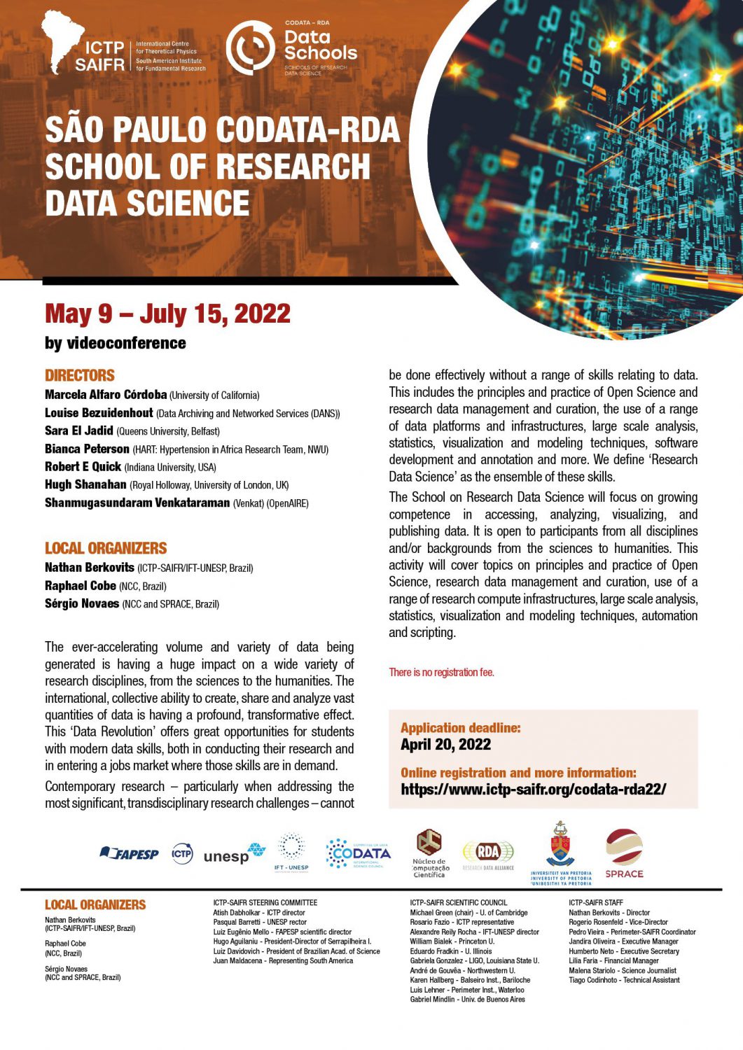 ICTP – SAIFR » São Paulo CODATA-RDA School of Research Data Science