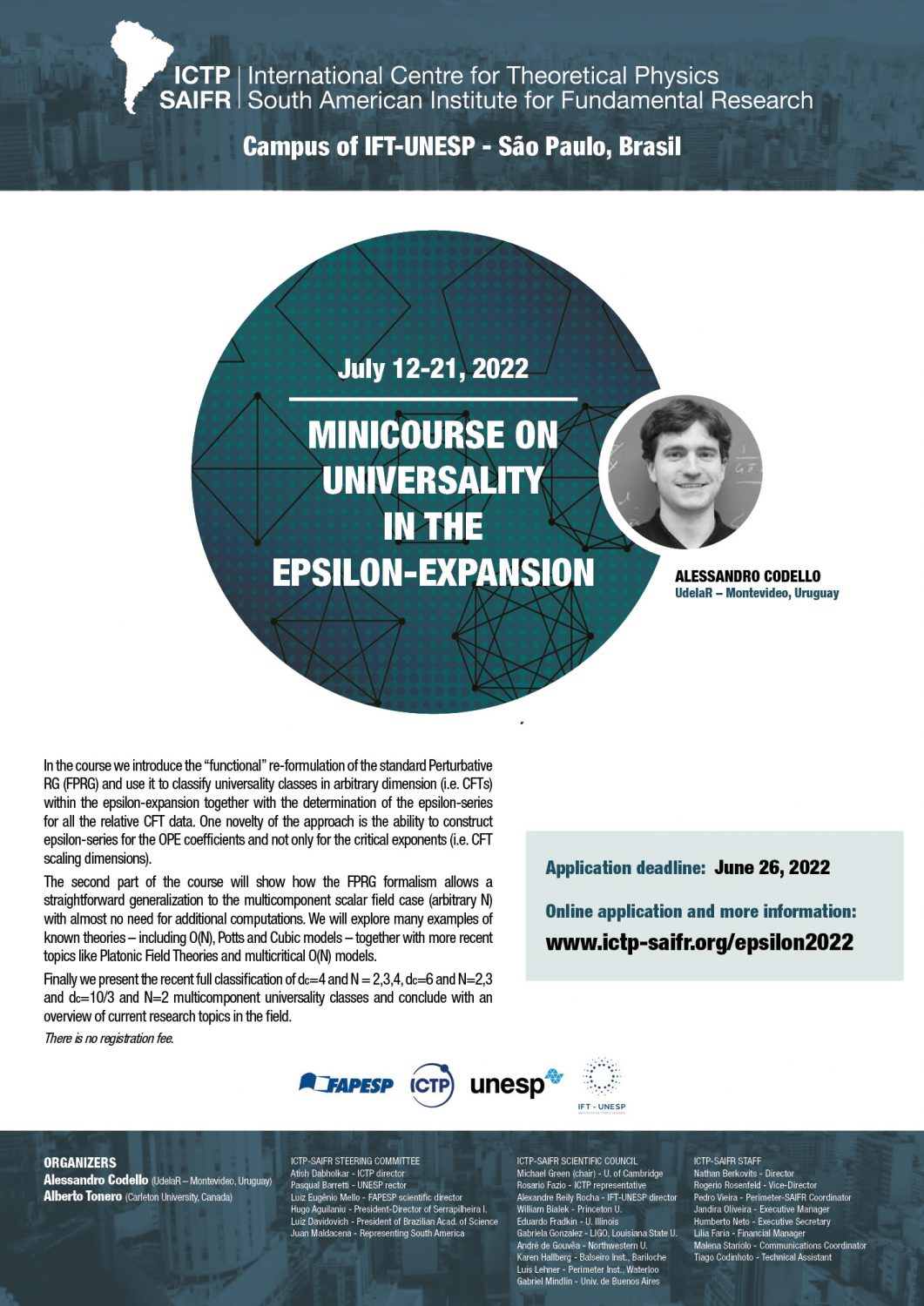 ICTP – SAIFR » Minicourse on Universality in the Epsilon-Expansion