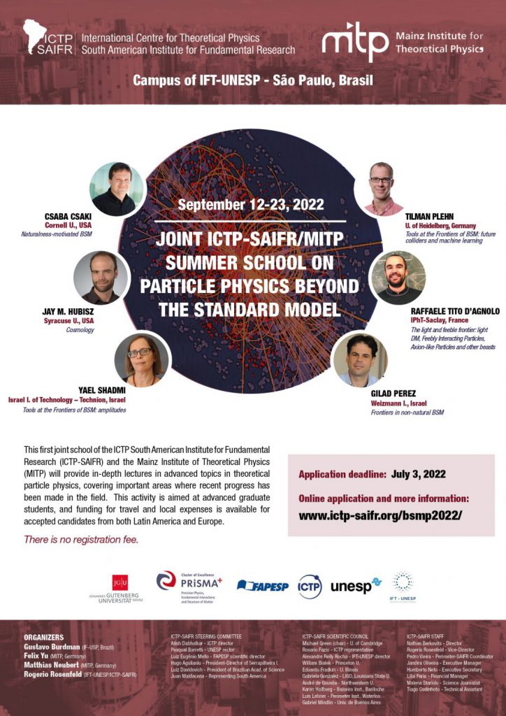 ICTP – SAIFR » Joint ICTP-SAIFR/MITP Summer School on Particle Physics ...