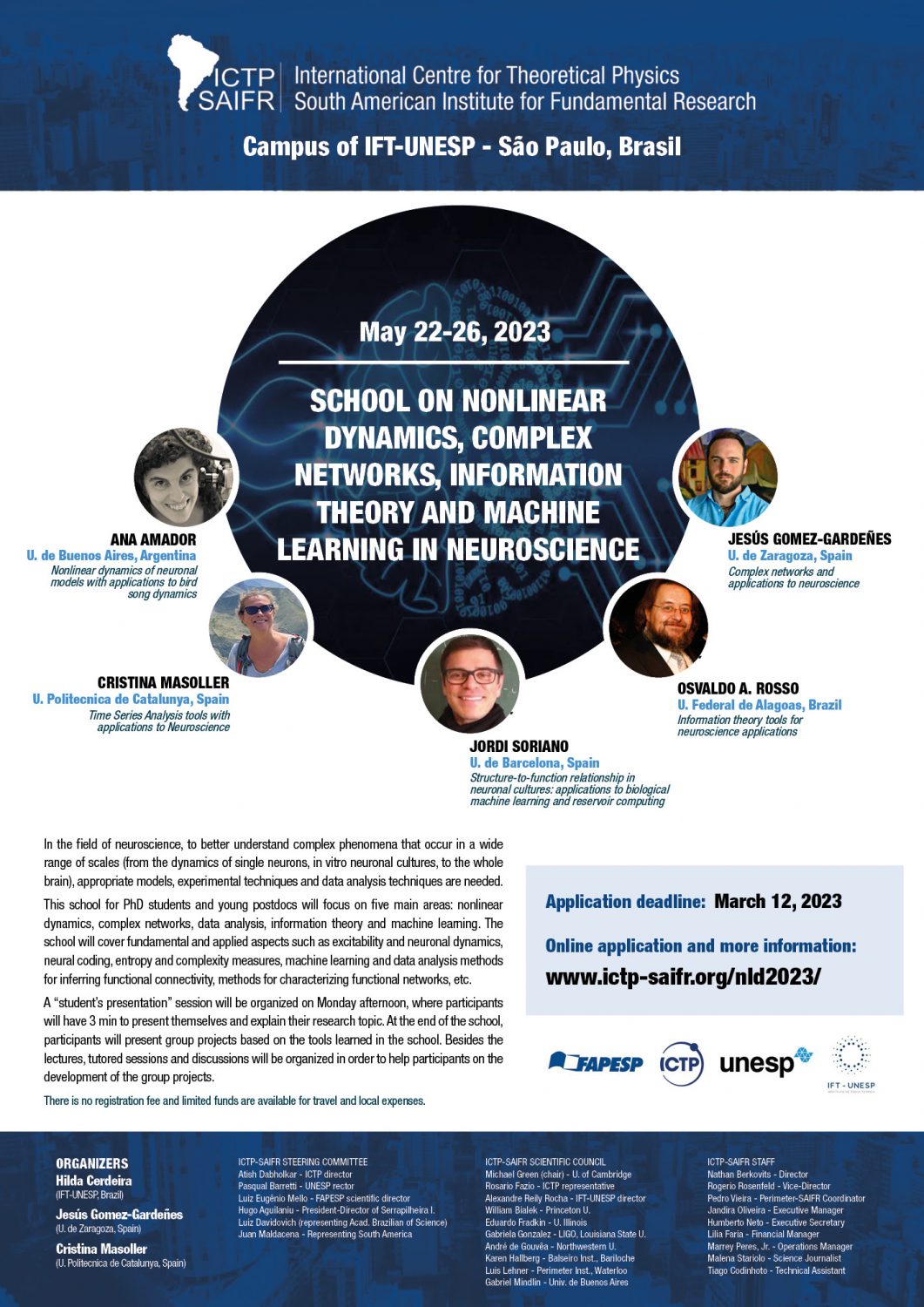 ICTP – SAIFR » School on Nonlinear Dynamics, Complex Networks, Information Theory and Machine ...