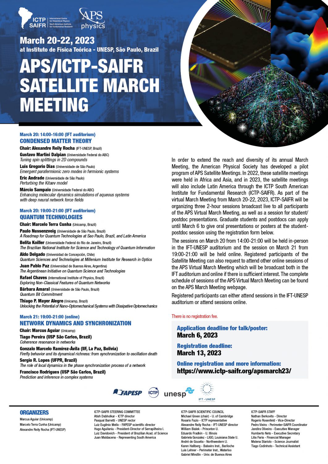 Ictp Saifr Aps Ictp Saifr Satellite March Meeting