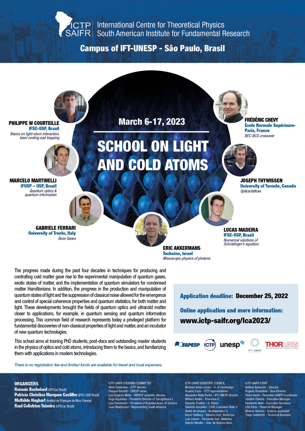 Ictp Saifr School On Light And Cold Atoms