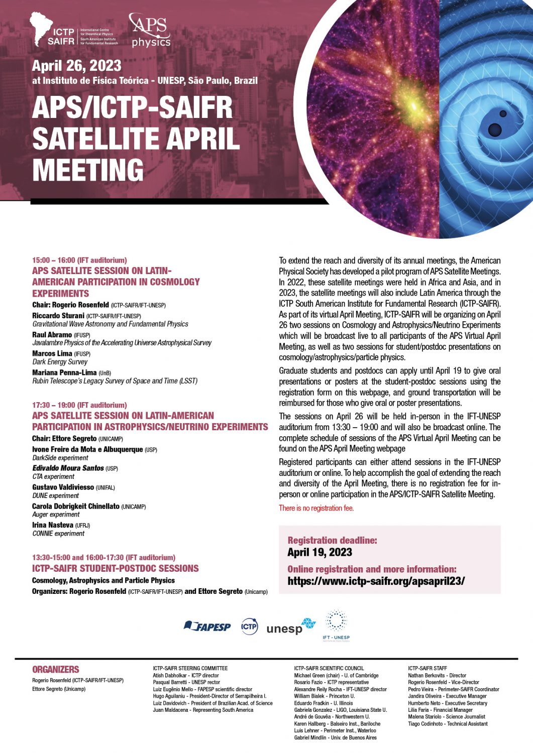 Ictp Saifr Aps Ictp Saifr Satellite April Meeting