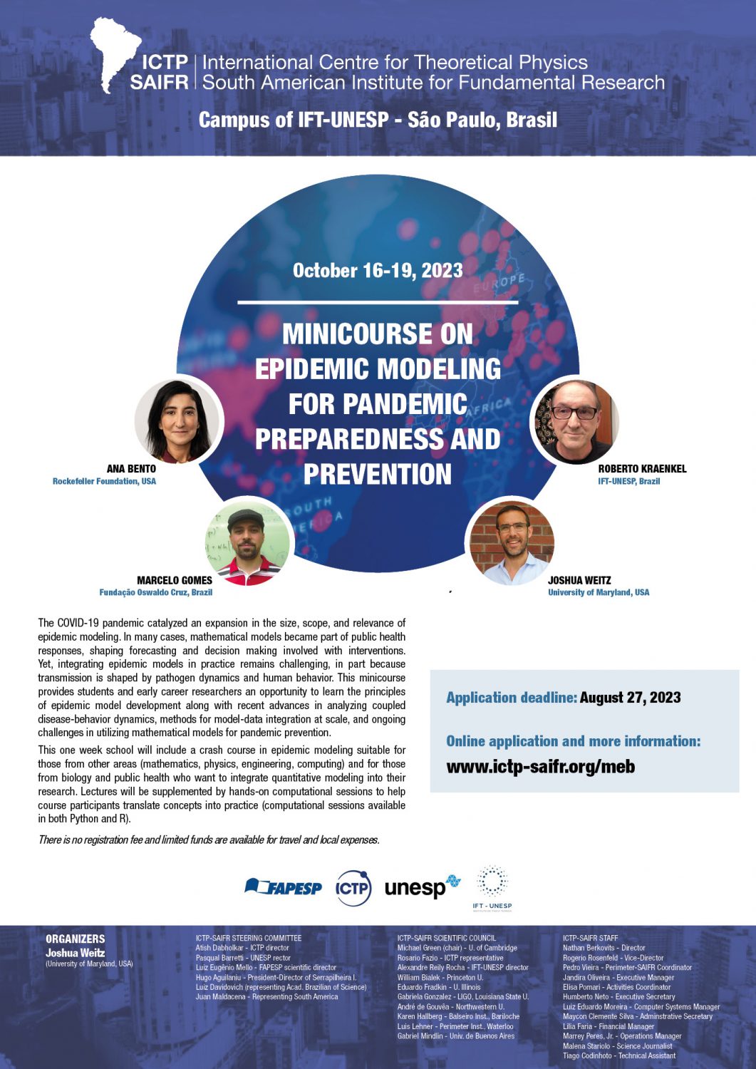 ICTP – SAIFR » Minicourse on Epidemic Modeling for Pandemic Preparedness and Prevention