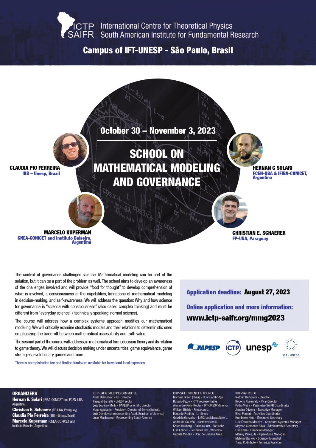 Ictp Saifr School On Mathematical Modeling And Governance