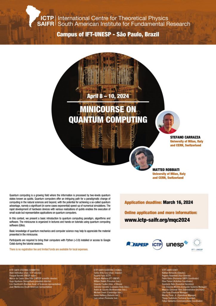 ICTP – SAIFR » Minicourse on quantum computing