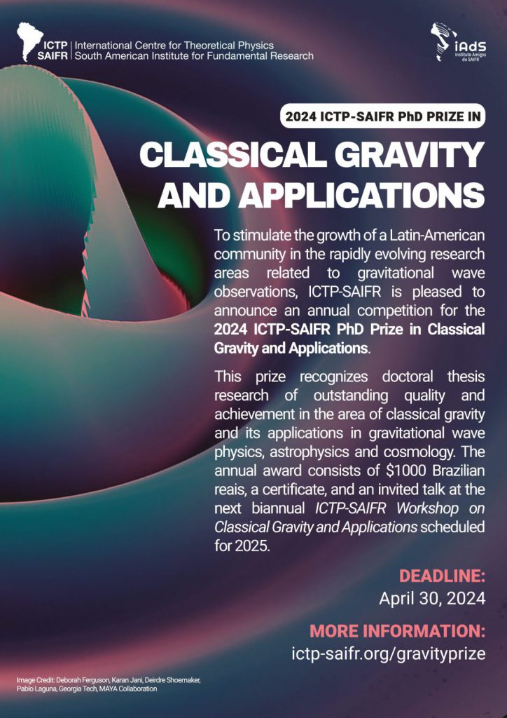 ICTP – SAIFR » 2025 ICTP-SAIFR PhD Prize in Classical Gravity and Applications