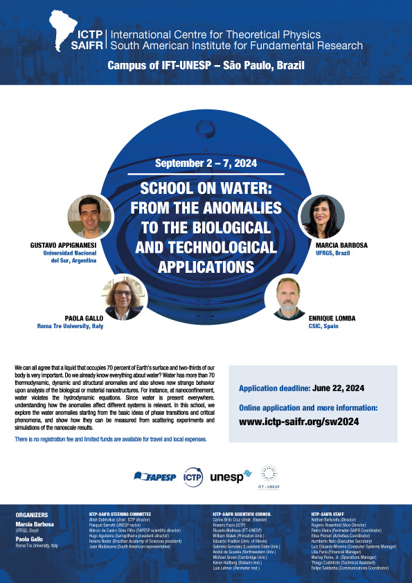 Ictp Saifr School On Water From The Anomalies To The Biological And Technological Applications