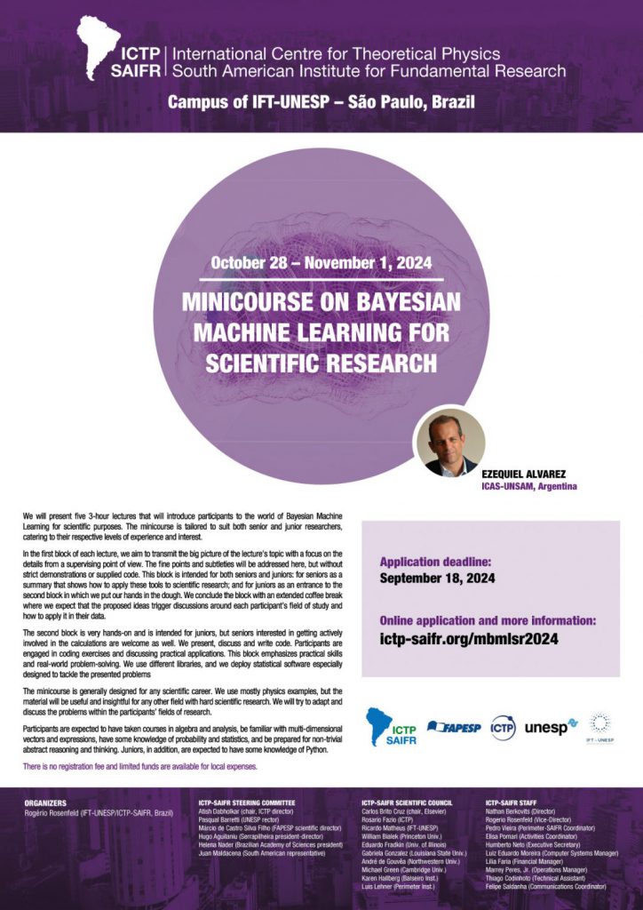 ICTP – SAIFR » Minicourse on Bayesian Machine Learning for Scientific Research