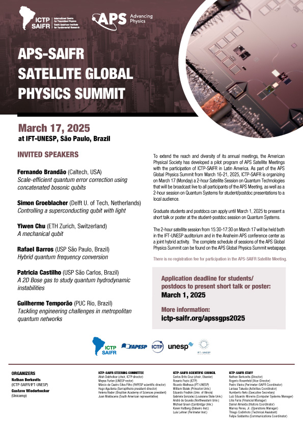 ICTP – SAIFR » 2025 APS-SAIFR Satellite Global Physics Summit