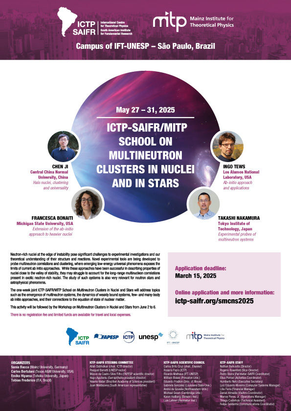 ICTP – SAIFR » School on Multineutron Clusters in Nuclei and in Stars