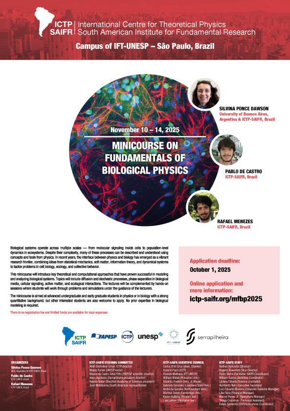 ICTP – SAIFR » Minicourse on Fundamentals of Biological Physics